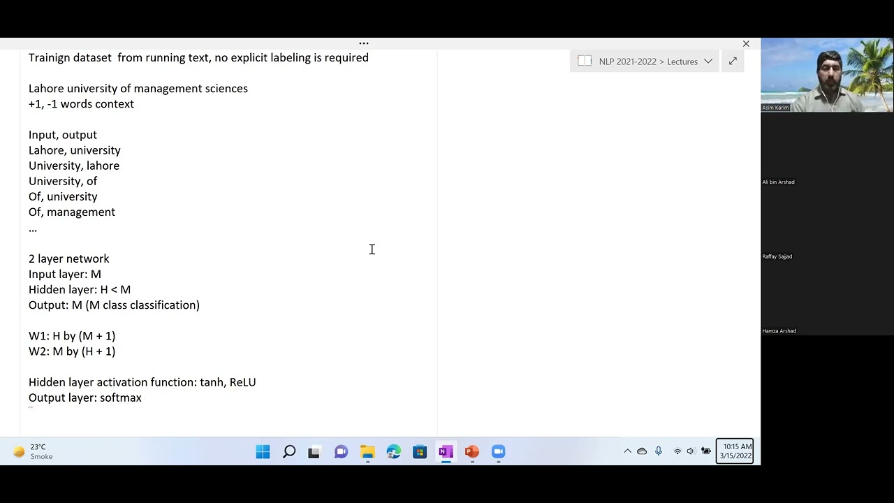 CS 5316 - NLP, Lec 16, Word2Vec
