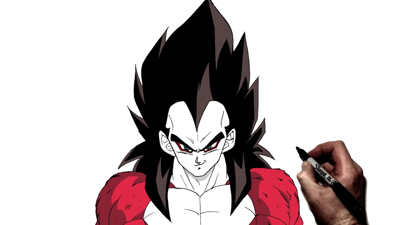 How To Draw Vegeta SSJ4 | Step By Step | Dragonball