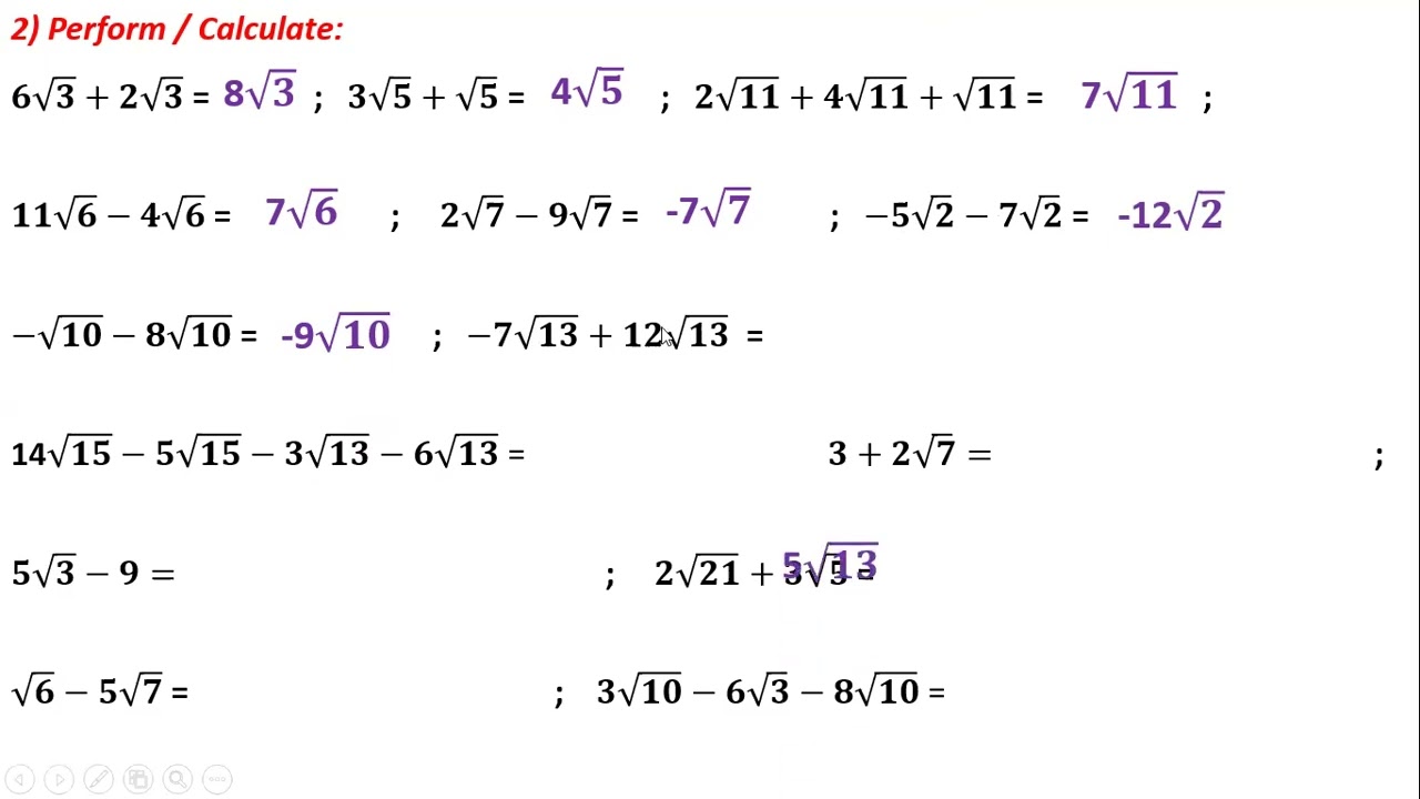 G8 Math Worksheet 2b Solution Square Roots