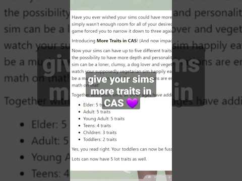 get MORE TRAITS in CAS!⭐ #thesims #thesims4 #shorts