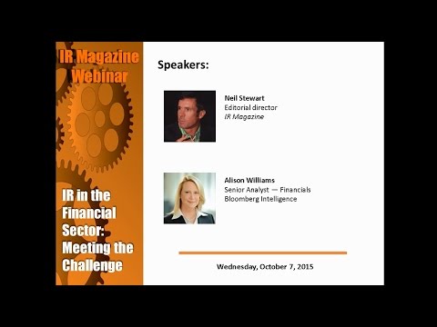 IR Magazine Webinar – IR in the Financial Sector: Meeting the Challenge
