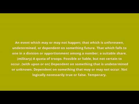 what is the meaning of contingent