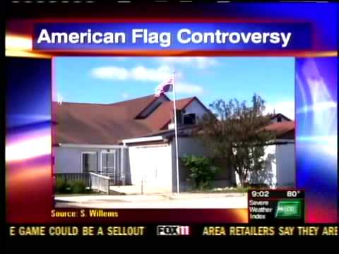 Upside down flag causes controversy