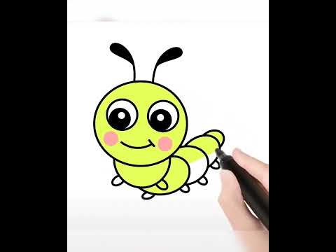 How To Draw Cute Caterpillar | #howtodraw #drawing #viralpainting