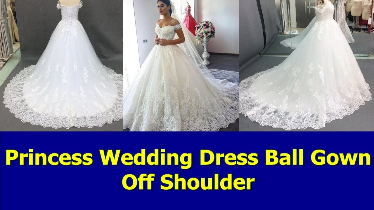 2019 Princess Wedding Dress Ball Gown Off Shoulder Beads Lace Bride Dress Bridal Gown Robe De Mariee