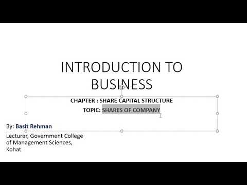 Shares of a company | Sources of Capital | Introduction to Business