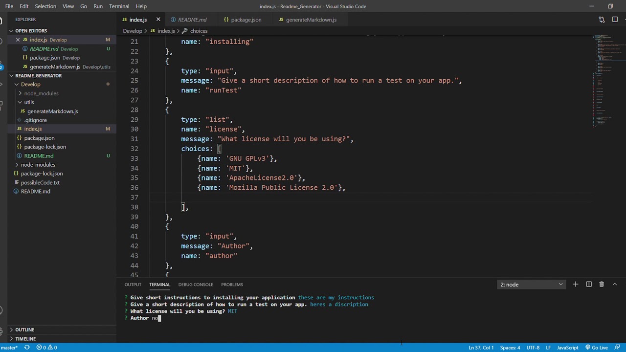 Readme generator instructional video