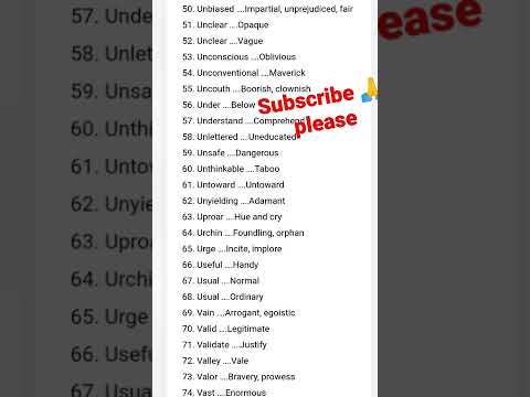 #shortvideo /Synonyms words list with U.