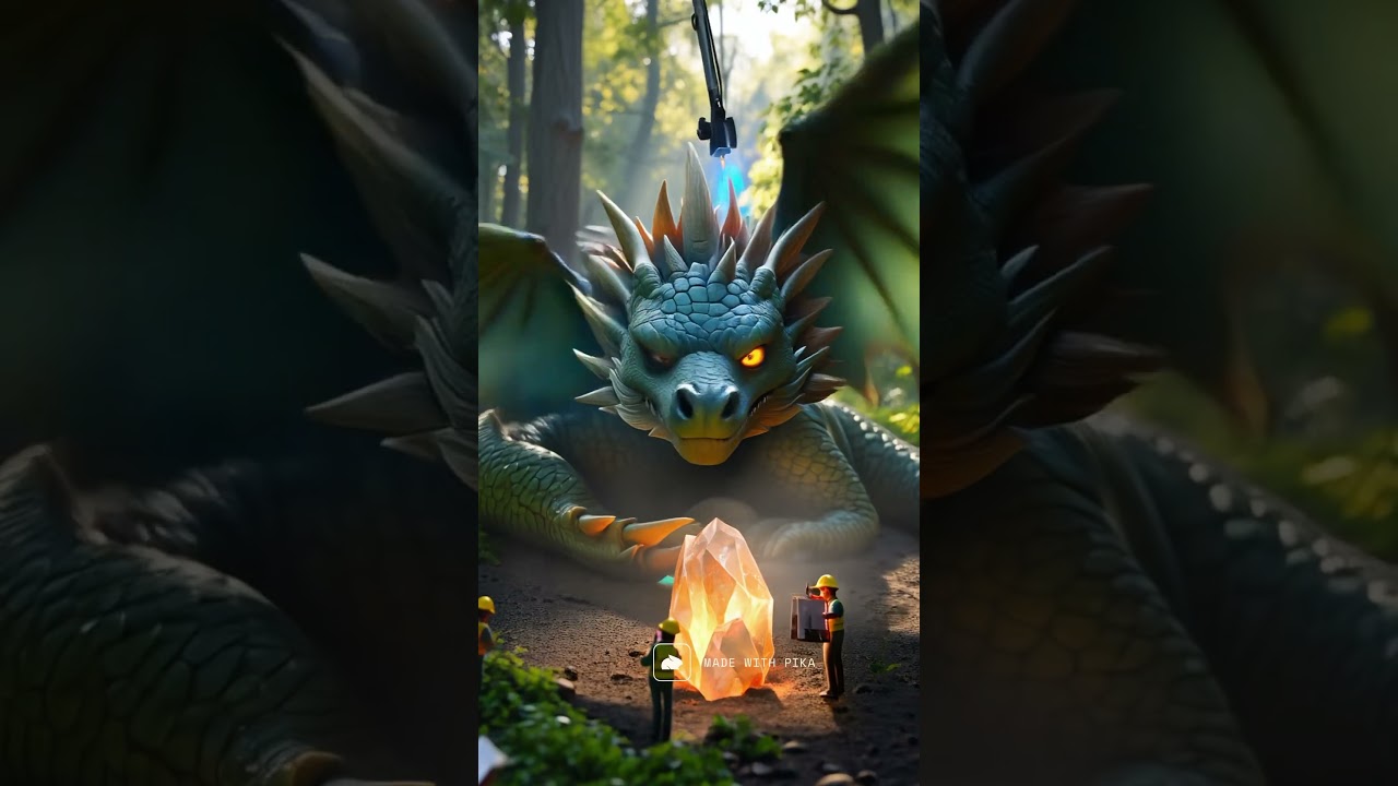 AI animated video-dragon and mini workers #dragon #aigenerated #video #shortvideo #story #animation