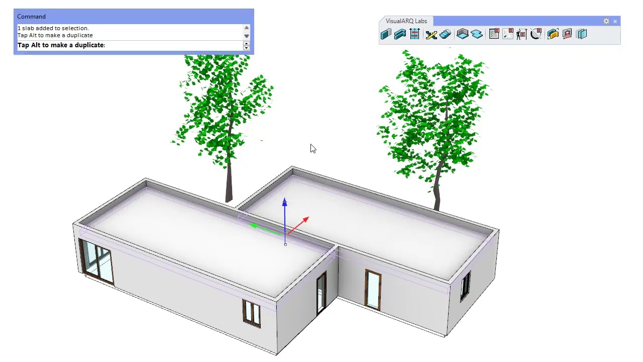 Create slabs from walls with VisualARQ Labs