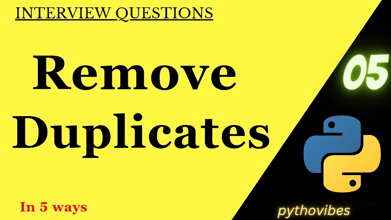 Remove Duplicates in List|#python #coding #interview #question|Duplicates in #array @pythonvibes_
