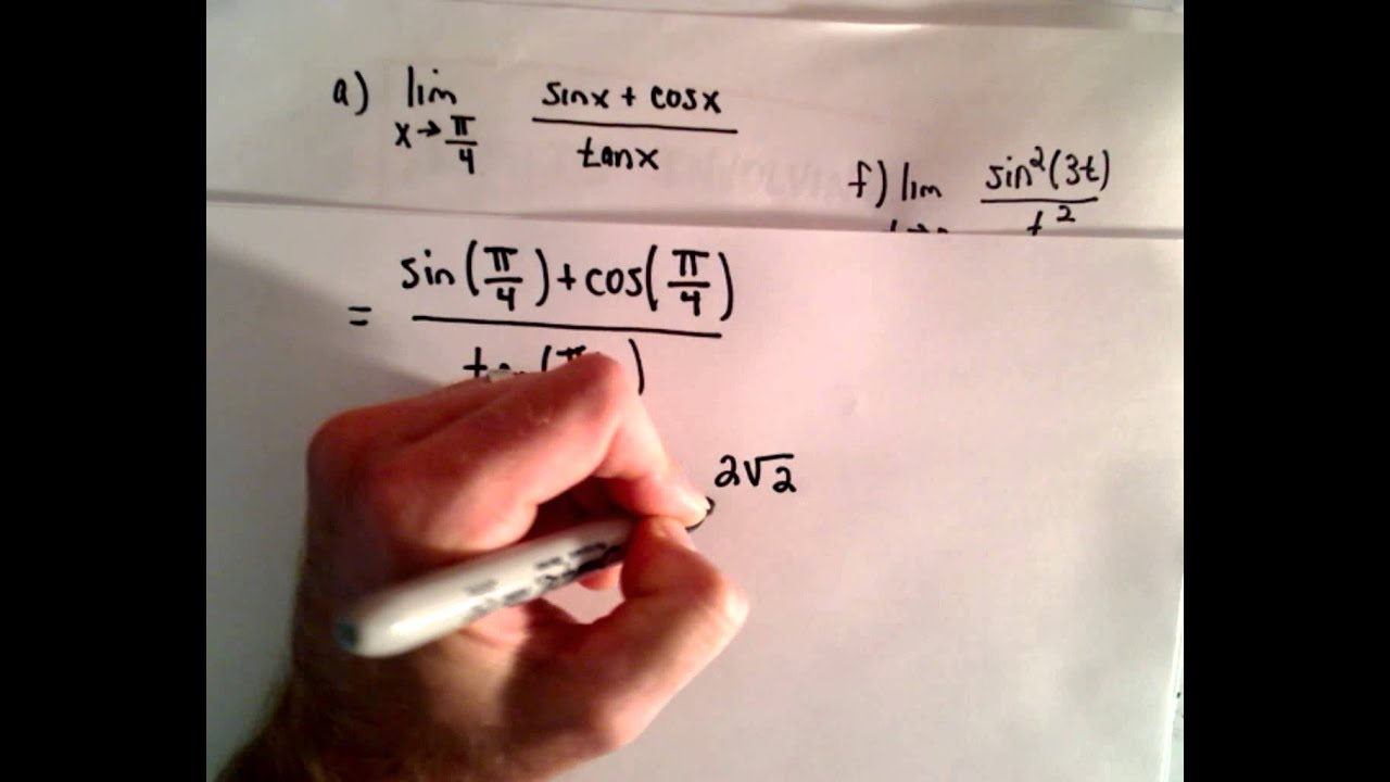 Limit Problems with Trig , Part 1