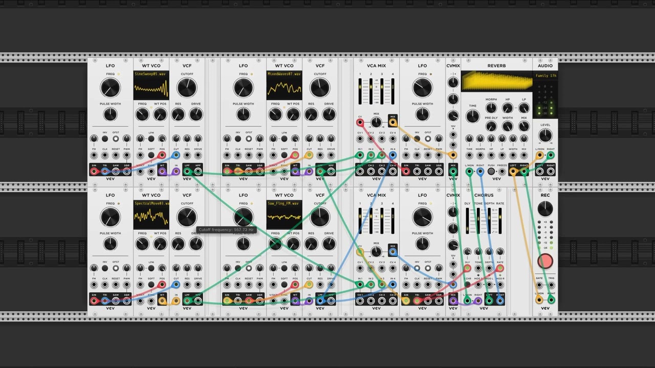 Simple drone on wavetables - only VCV modules