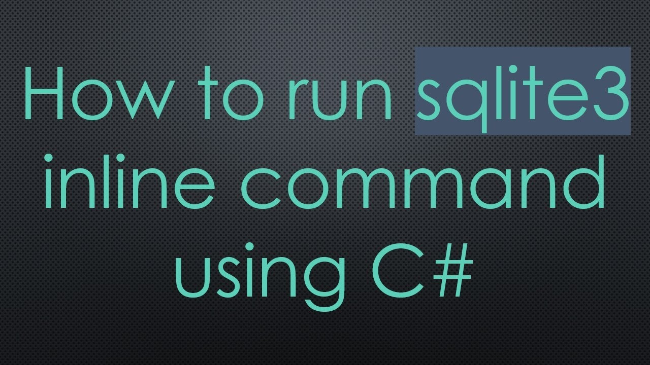 How to run sqlite3 inline command using C-