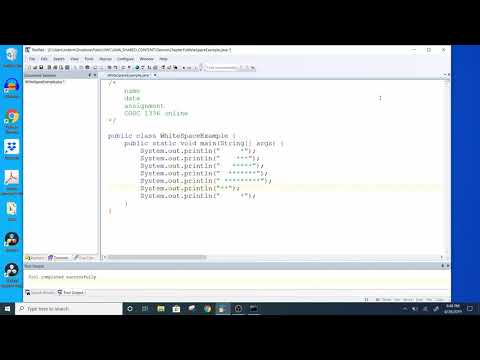 Java 1, Fall 2019 - Chapter 1, White Space in Java Example