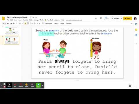 Synonym/Antonym Check - Google Slides