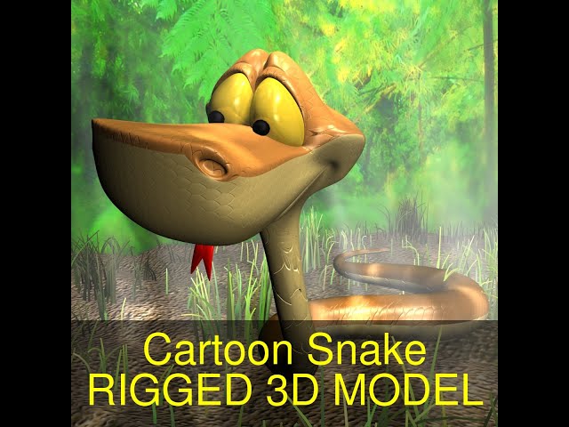 Cartoon Snake RIGGED 3D Model - FlatPyramid