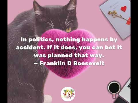 In politics, nothing happens by accident. If it does, you can bet it was planned that way.