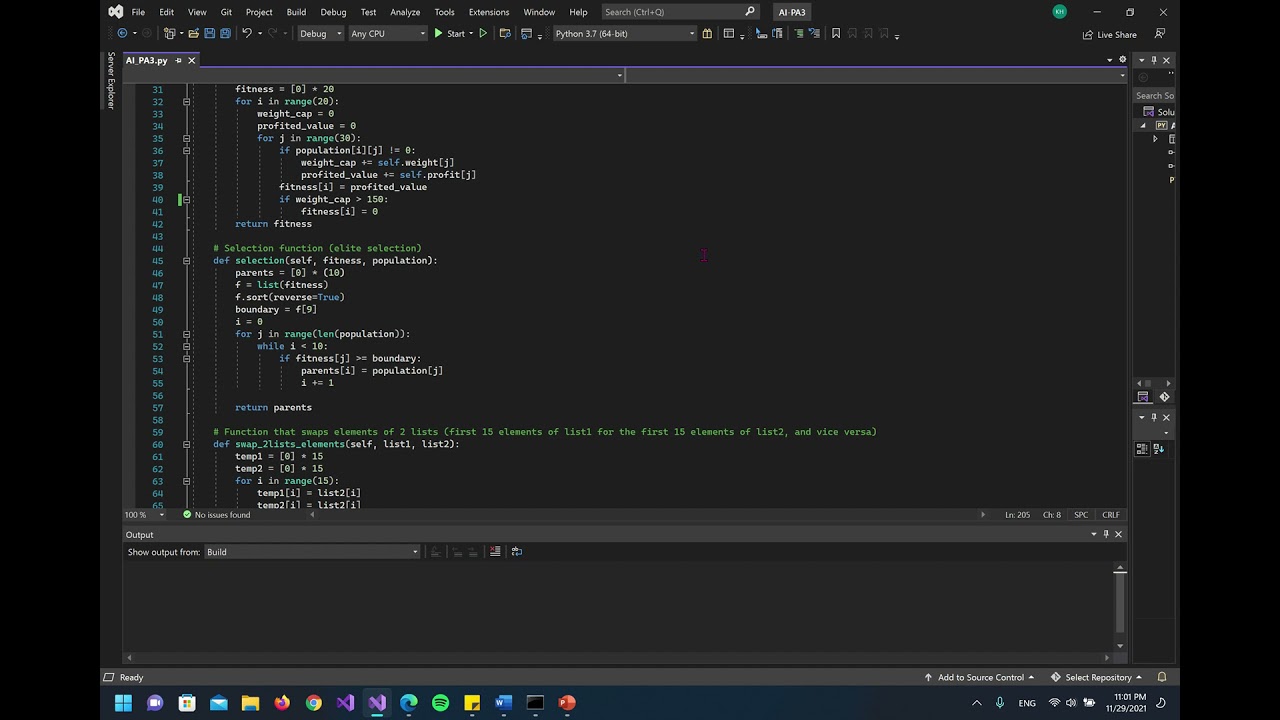 Knapsack Problem with Genetic Algorithm. Programming Assignment 3. Artificial Intelligence