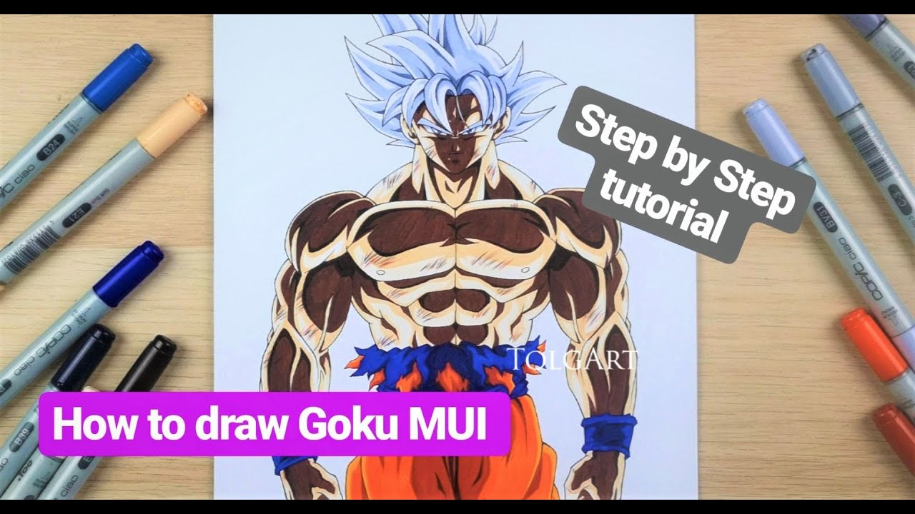 How to Draw Goku Mastered Ultra Instinct - Step by Step Tutorial