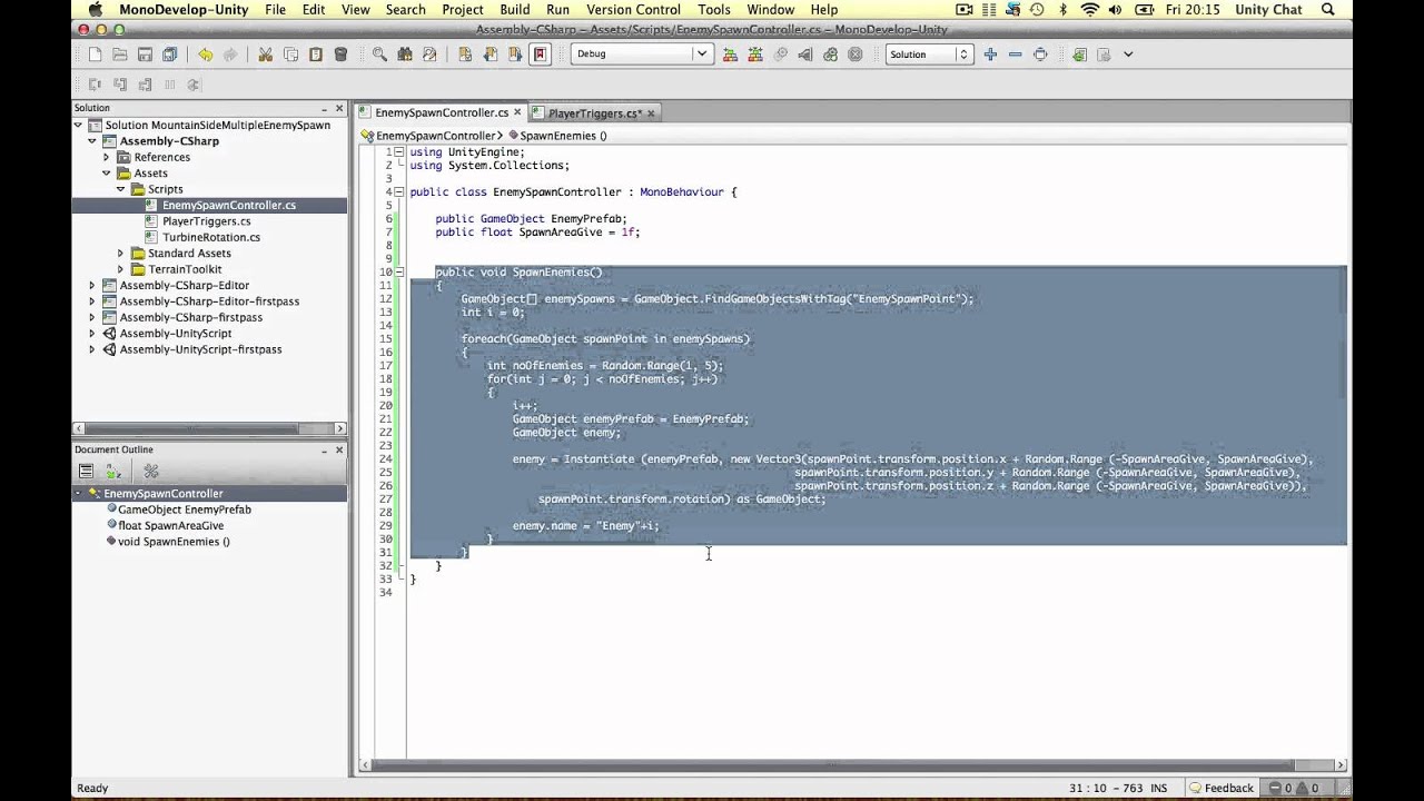 Unity Tutorial - Instance Objects for Enemy Spawning, Spawn System