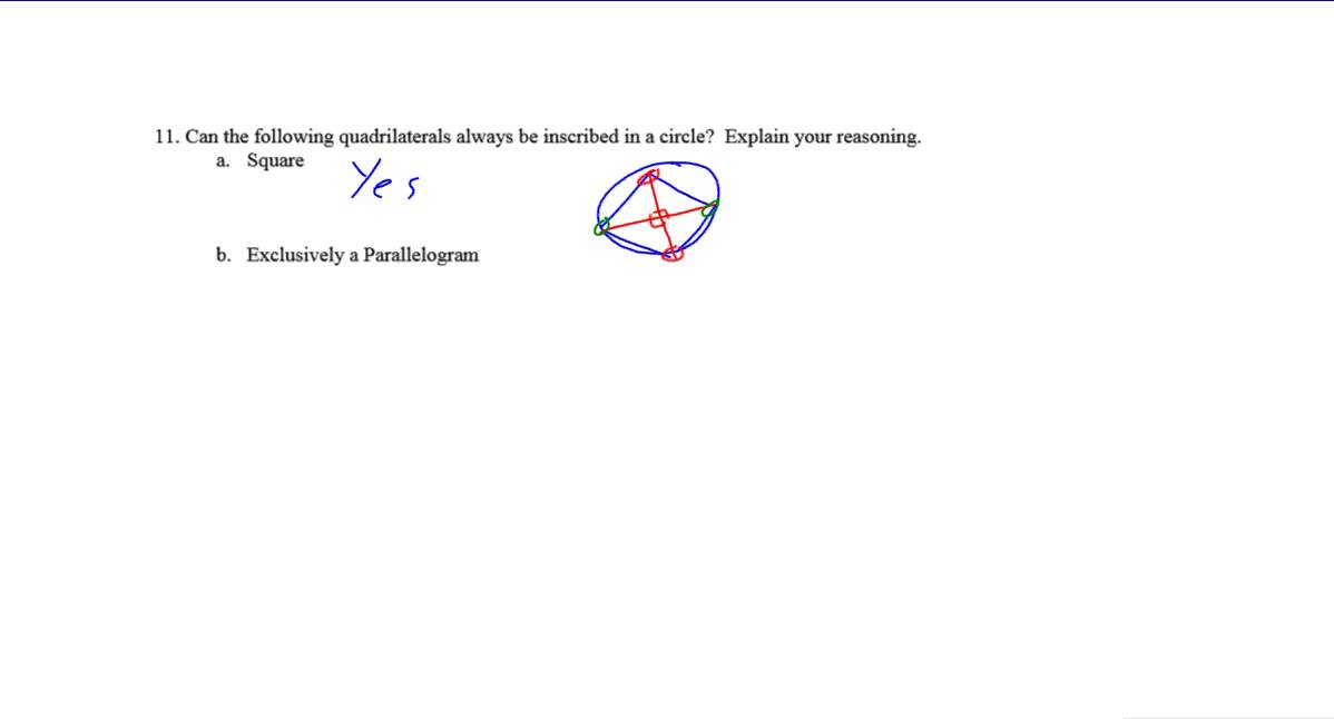 Pre AP Geometry Review - Circles Part I