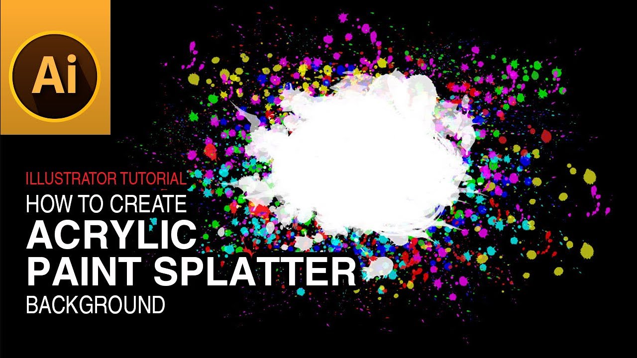 How to Create Vector Colorful Acrylic Paint Splatter Blob on Black Background in Adobe Illustrator