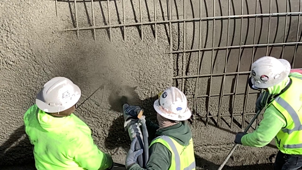 colocación de concreto lanzado