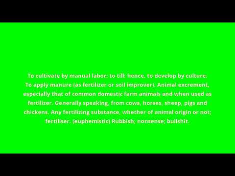 what is the meaning of manure