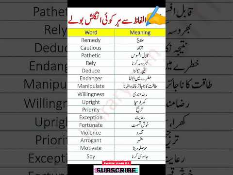 ENGLISH_ WORDS_ WITH_ URDU MEANING//#english #spoken #new #vocabulary #shorts //#@alecgoshorts #