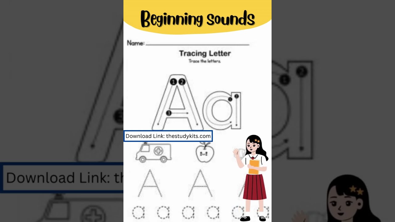 Beginning Sound Letter Tracing and Coloring Worksheets for Kindergarten