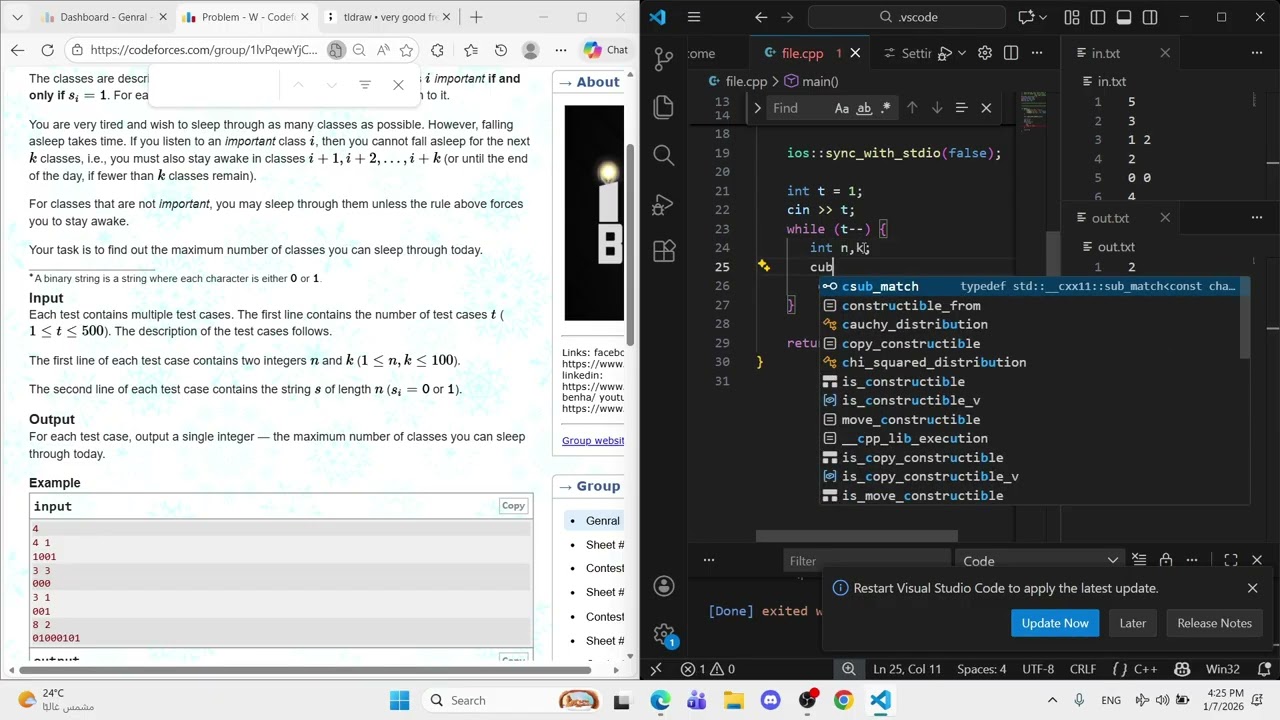 Problem W | General Sheet Upsolve
