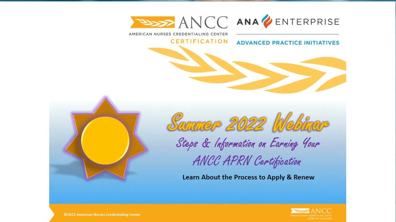 Summer 2022 ANCC APRN Webinar