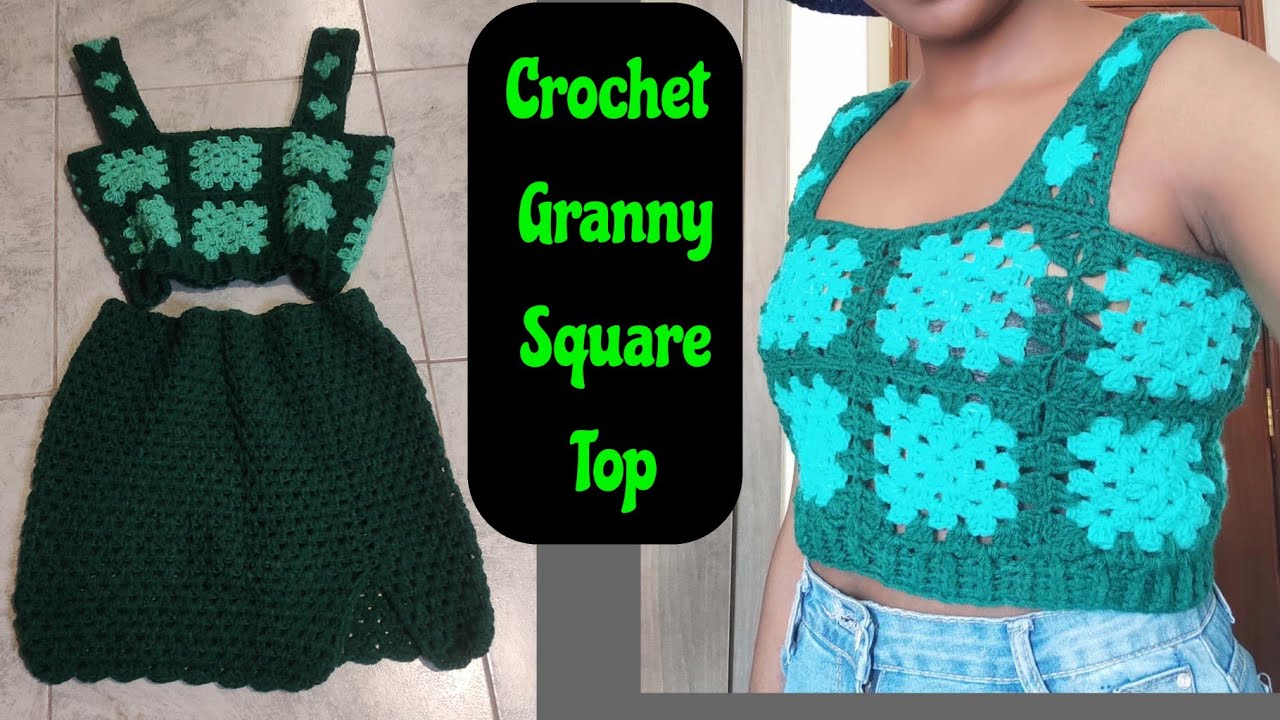 Crochet Granny Square Tank Top//beginner friendly tutorial