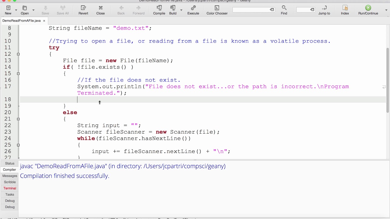 Reading Files with Scanner objects