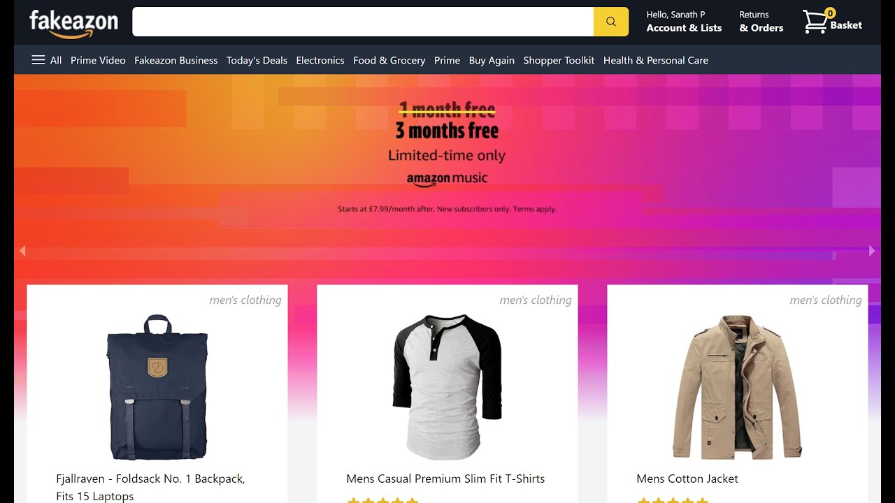 Amazon Clone with NEXT.JS! (Tailwind CSS, Webhooks, Stripe Checkout, Firestore, NextAuth)