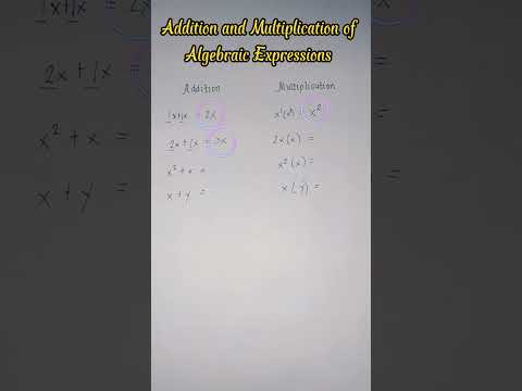 Addition and Multiplication of Algebraic Expressions