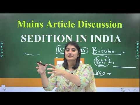 Sedition in India | Mains Article Discussion | UPSC | Sunya IAS