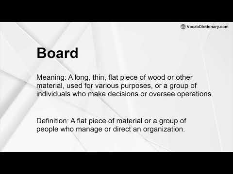 Board Meaning