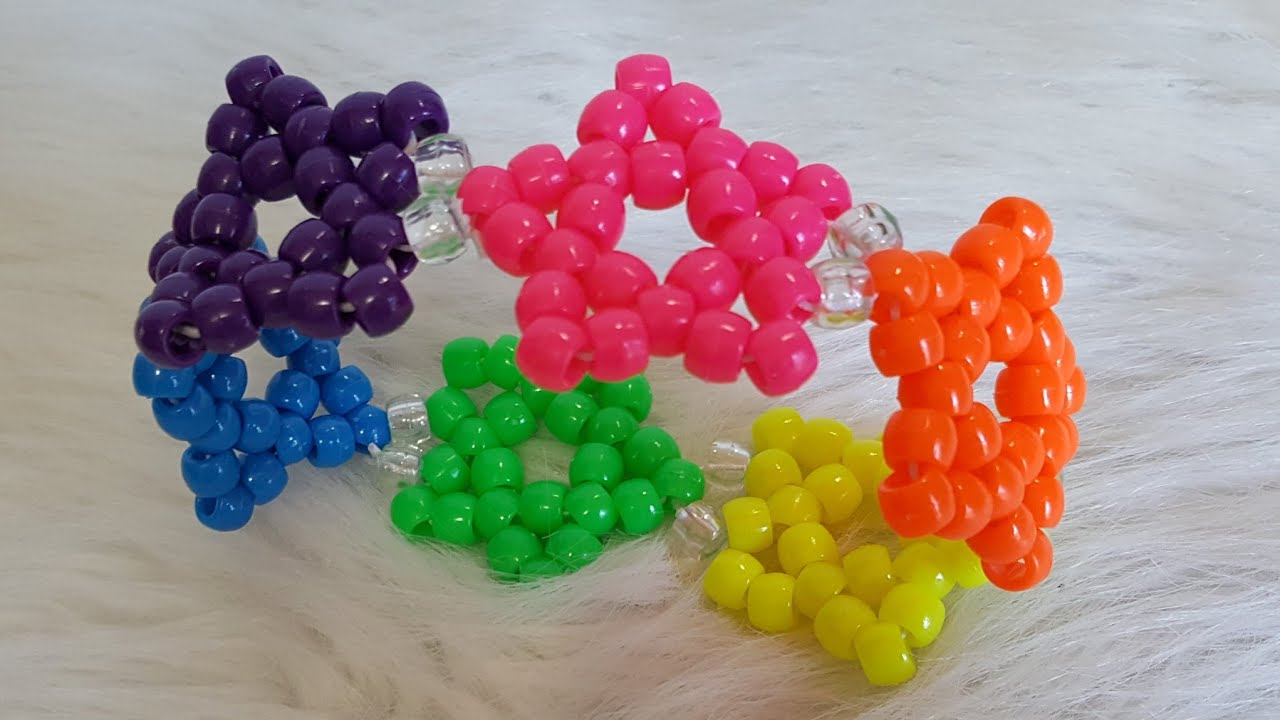 Rainbow star kandi cuff tutorial