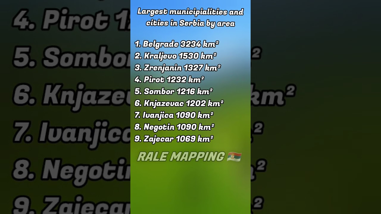 largest municipialities and cities in Serbia by area #countries #map #geographythroughmaps #maps