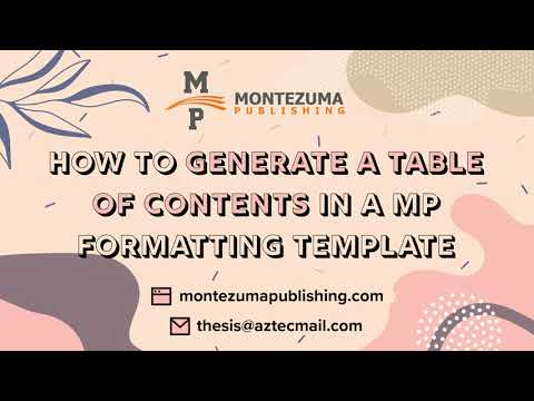 How to Generate a Table of Contents (TOC) in a MP Formatting Template
