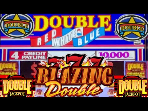 Double Jackpot Blazing 777 & Double Red White & Blue Old School Reel Slots