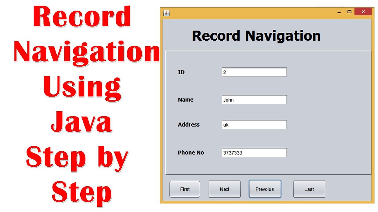 Record Navigation Using Java Mysql Step by  Step