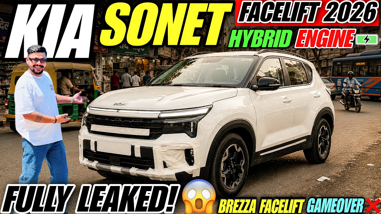 KIA SONET FACELIFT 2026 *Fully Leaked* 😱 CHEAPEST HYBRID 35KM/L ! New Brezza Facelift Rival