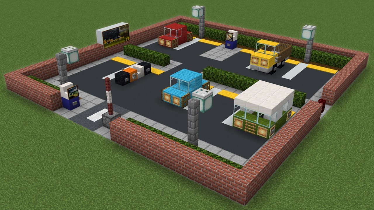 Minecraft Tutorial: How To Make A Car Park Including | Car | Truck ...
