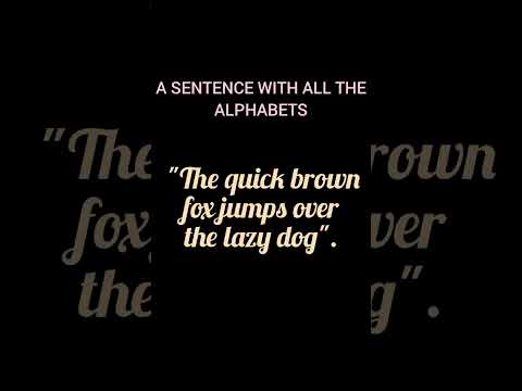 a sentence with all the alphabets|a sentence with every letter.@boostyourknowledge14