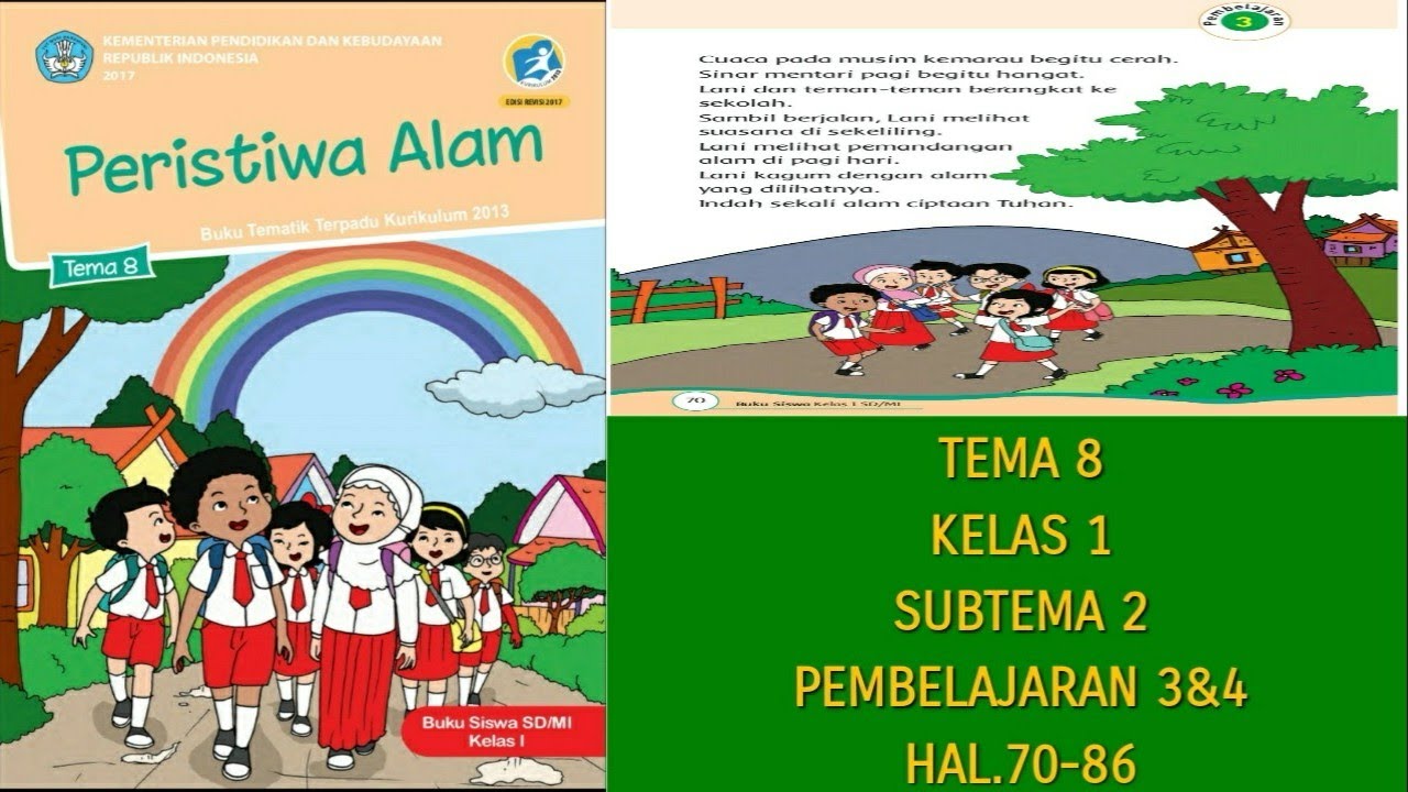 TEMA 8 KELAS 1 SUBTEMA 2 PEMBELAJARAN 3&4 HAL. 70-86