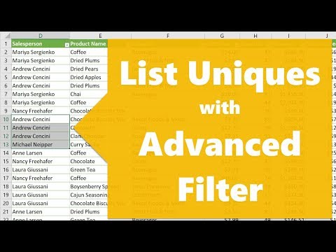 How To Find Unique Values Using Advanced Filter In Excel