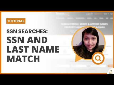 SSN Searches: SSN and Last Name Match | Searchbug Tutorials